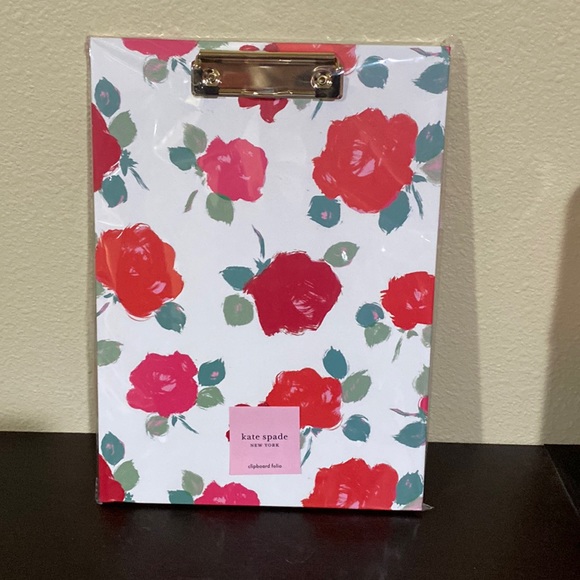 kate spade | Office | Nwt Kate Spade Brushy Rose Clipboard And Notebook ...